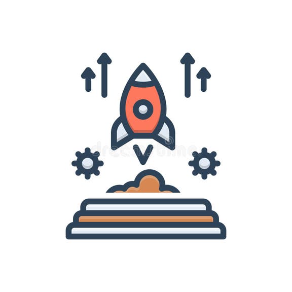 Color Illustration Icon for Startup, Moonshot and Setting Stock ...