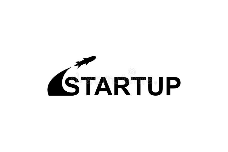 Startup Logo. Startup Text with Up Arrow. Starting of Production Stock ...