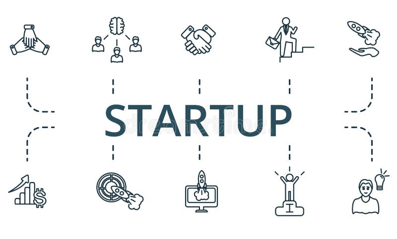 Startup Icon Set. Collection of Simple Elements Such As the Career ...