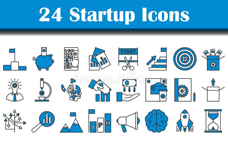 Startup Icon Set stock vector. Illustration of idea - 257235236
