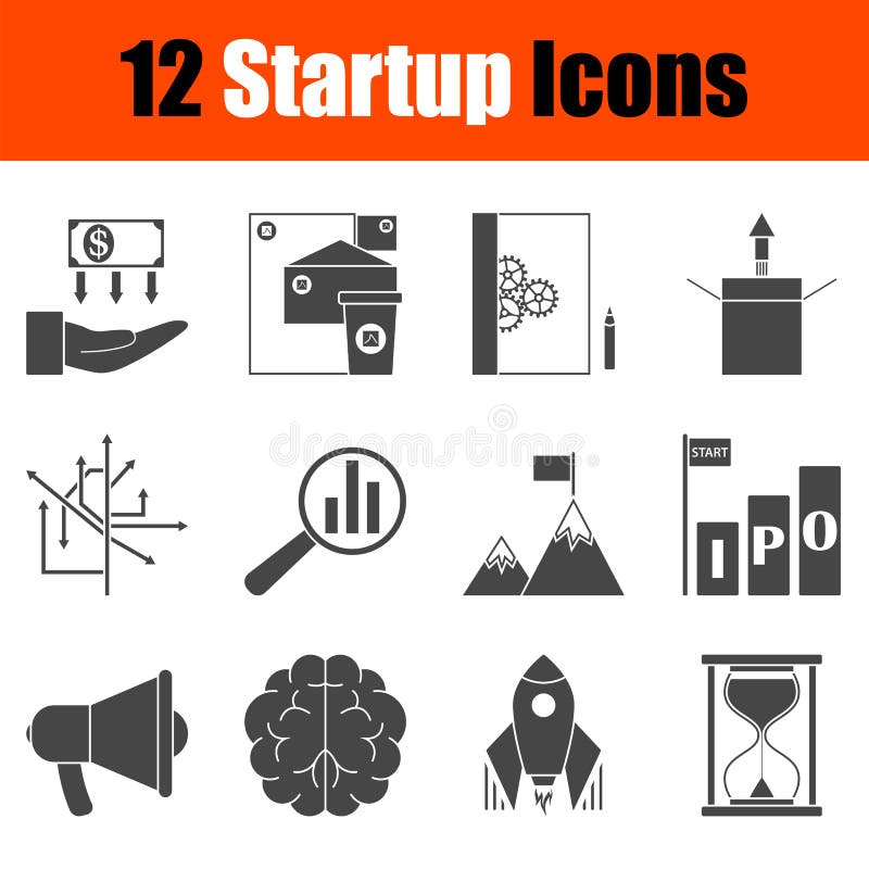 Startup Icon Set stock vector. Illustration of icons - 146071763