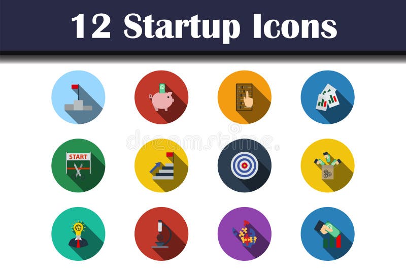 Startup Icon Set stock vector. Illustration of start - 253813732