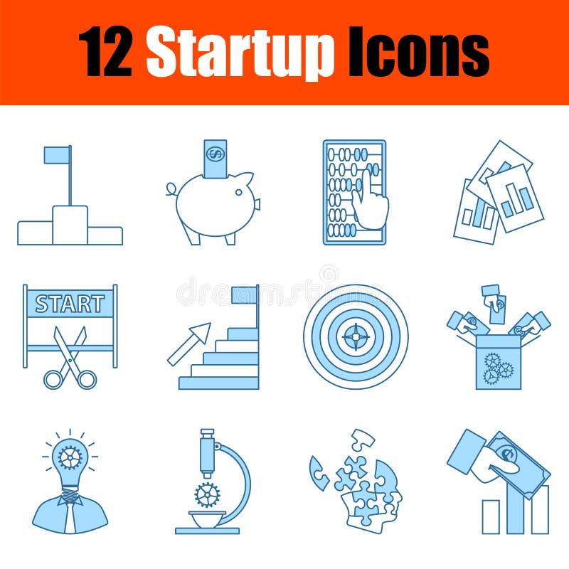 Startup Icon Set stock vector. Illustration of symbol - 194360530