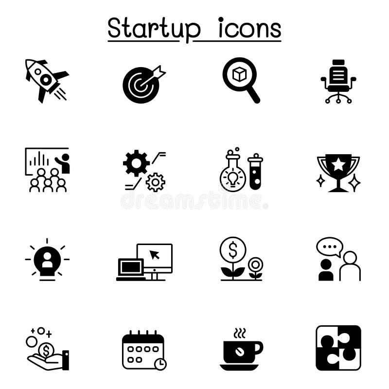 Startup Icon Set Vector Illustration Graphic Design Stock Vector ...