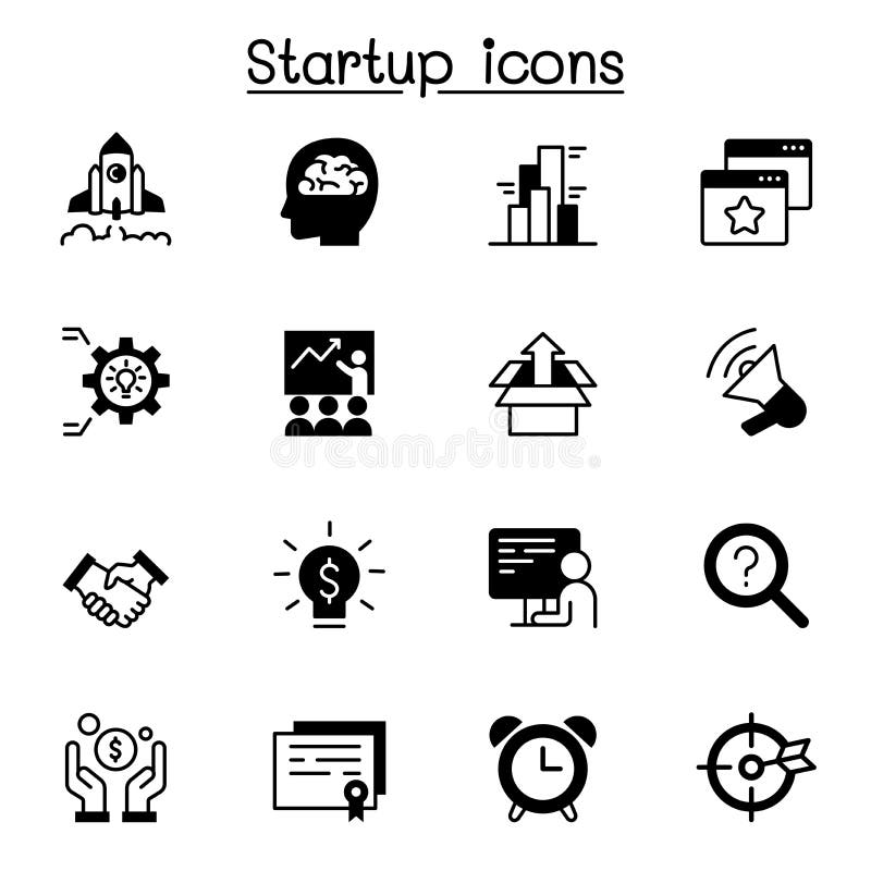 Startup Icon Set Vector Illustration Graphic Design Stock Vector ...