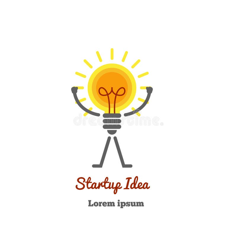 Successful Startup Idea Template Light Bulb Stock Vector - Illustration ...