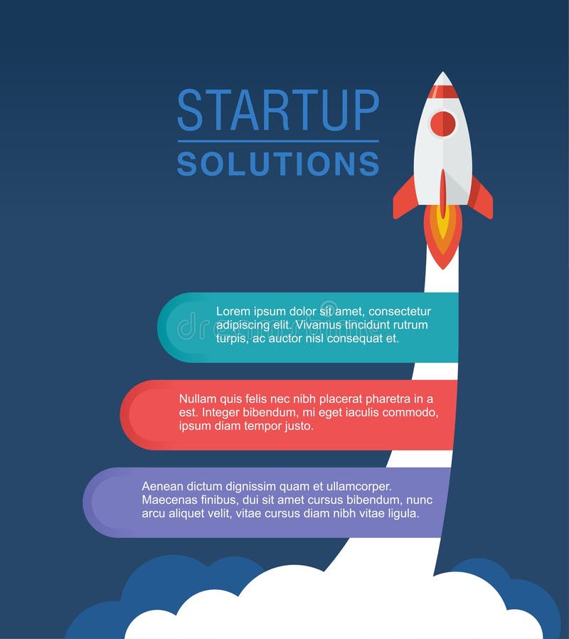 Startup Infographic with Space Rocket Launch Stock Vector ...