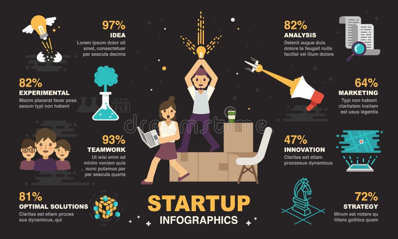 Startup Infographic Elements Stock Vector - Illustration of infographic ...