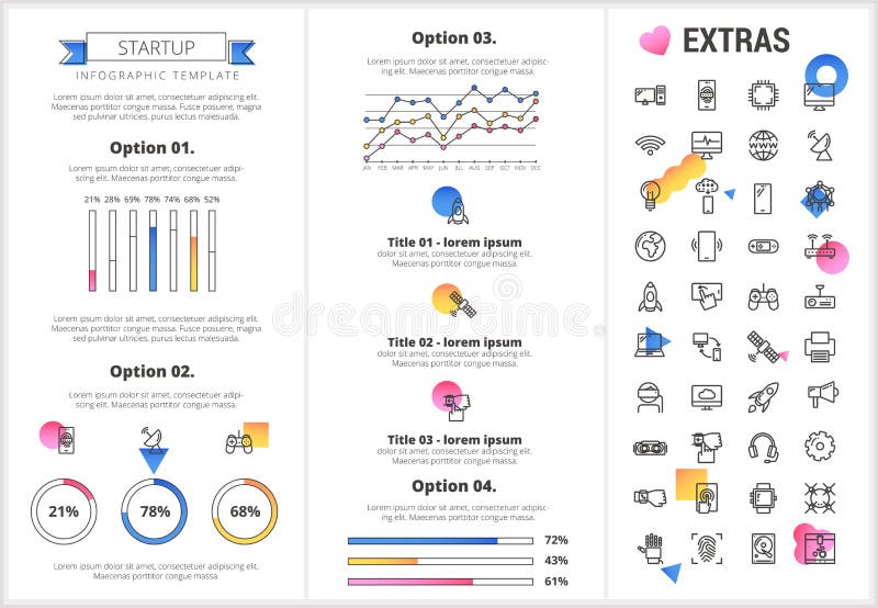 Startup Infographic Template, Elements and Icons. Stock Vector ...
