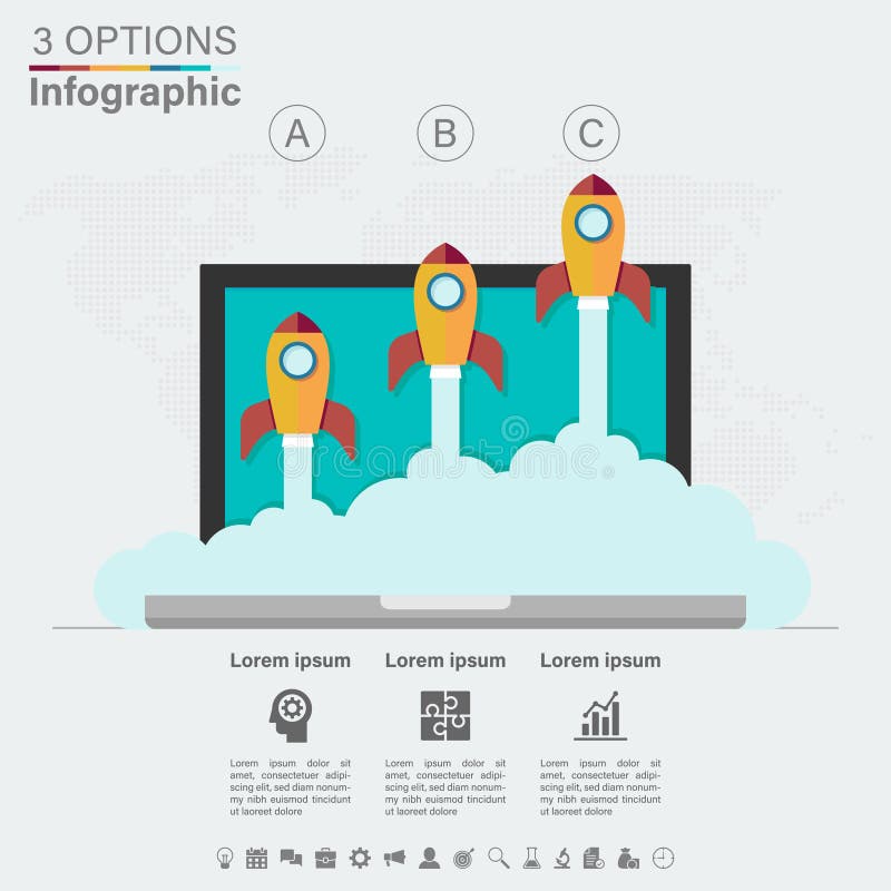 StartUp Infographics with Three Steps Stock Vector - Illustration of ...