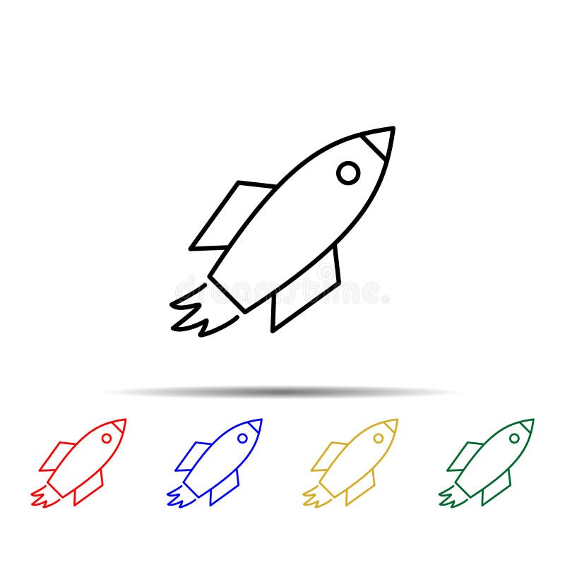 Startup Launch Multi Color Style Icon. Simple Thin Line, Outline Vector ...