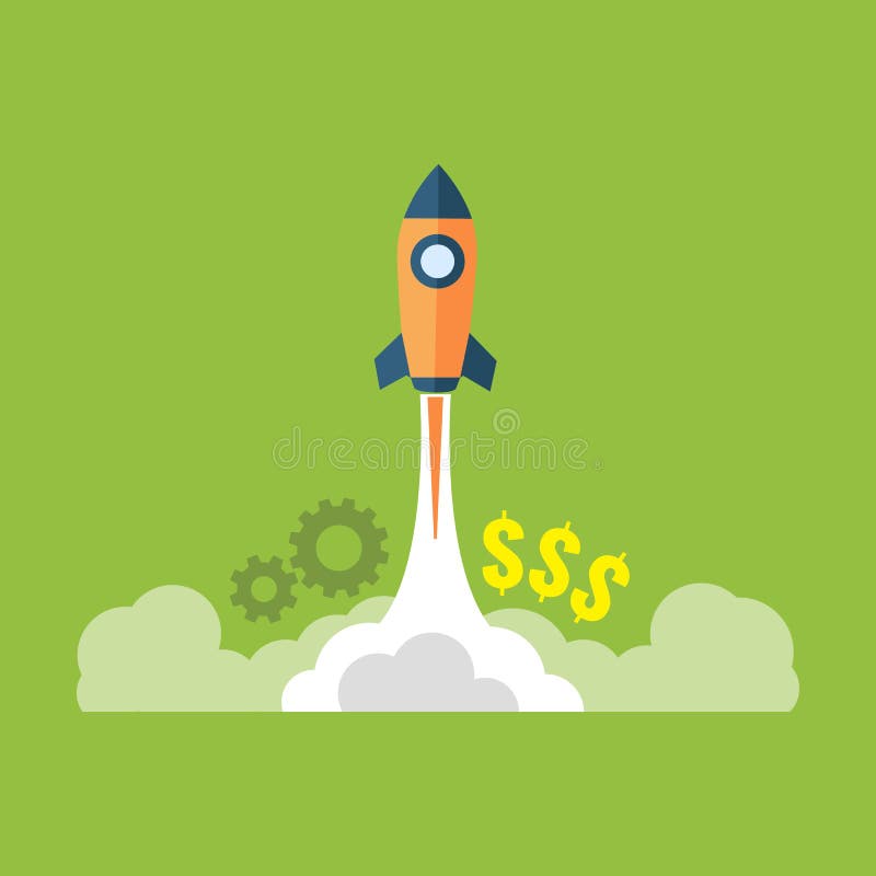 Startup, Launching New Business Concept. Flat Design Stock Vector ...