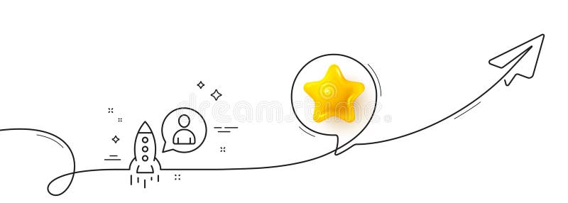 Startup Line Icon. Business Management Sign. Continuous Line with Plane ...