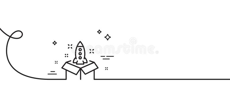 Startup Line Icon. Launch Project Sign. Continuous Line with Curl ...