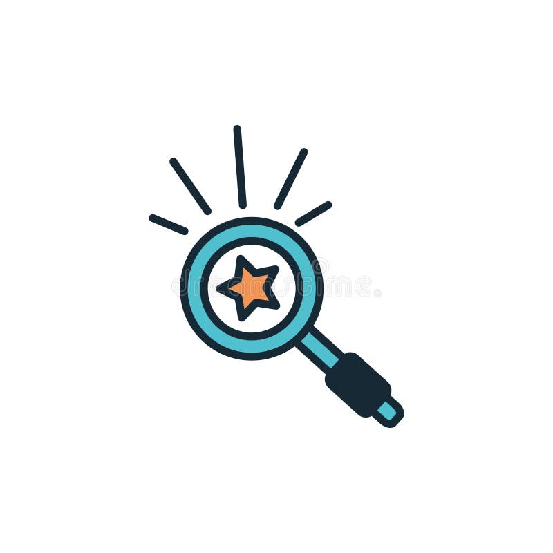Startup with Magnifying Glass Fill Style Icon Stock Vector ...