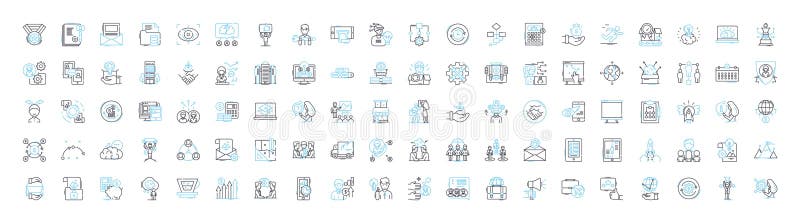 Startup Management Vector Line Icons Set. Incubation, Capitalization ...