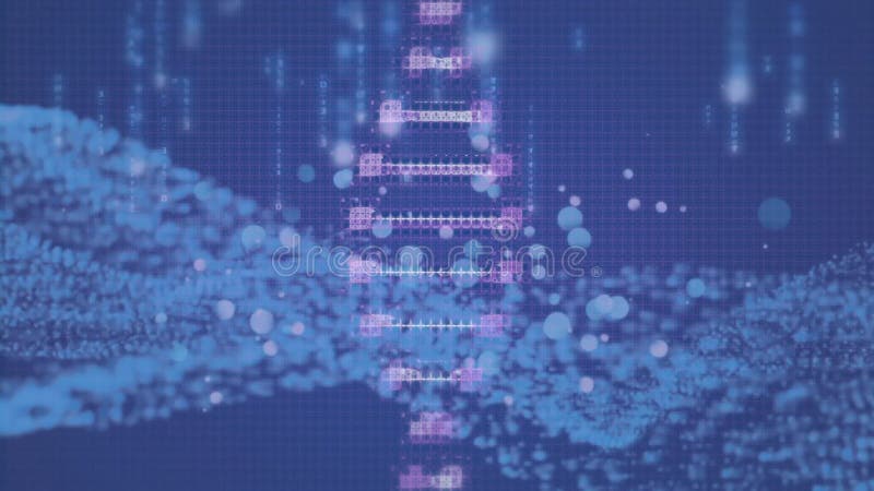 On Startup Pixelated Helix Rotating And Tilting While Visualizing Data Flow With Pulsing
