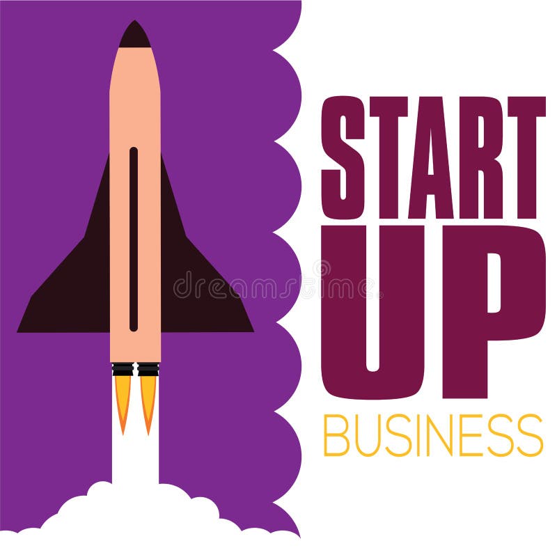 Startup Poster with a Rocket Stock Vector - Illustration of creative ...