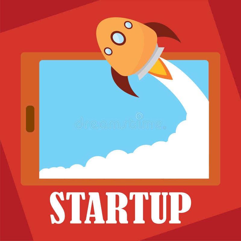 Startup Poster with a Rocket Stock Vector - Illustration of start, success: 168924285