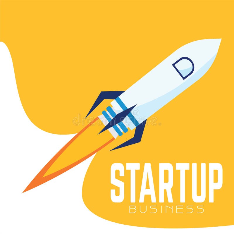 Startup Poster with a Rocket Stock Vector - Illustration of innovation ...