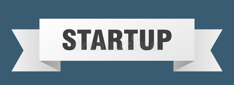 Startup ribbon. stock vector. Illustration of label - 153666946