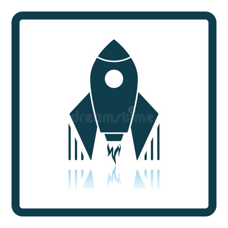 Startup Rocket Icon stock vector. Illustration of reflection - 147799345