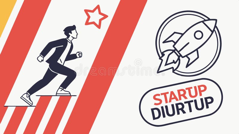 Startup Rocket and Text, Business Launch, New Venture, Innovation and ...