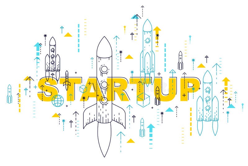 Startup Rockets Take Off, Space Rockets Start Up Business Concept, Vector Illustration Stock ...
