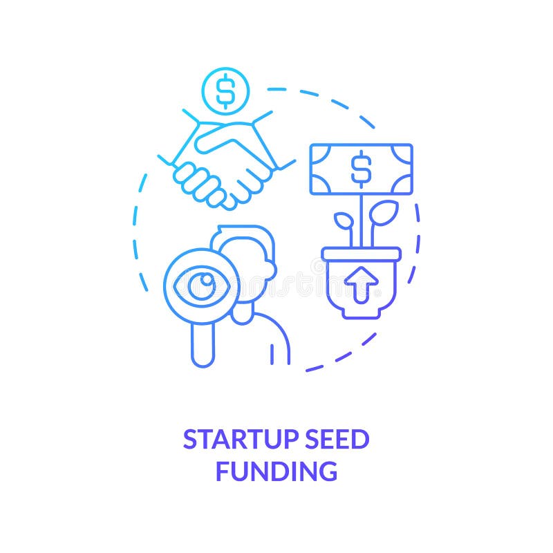 Startup Seed Funding Blue Gradient Concept Icon Stock Vector ...