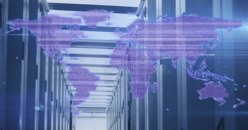 On Startup Server Corridor Overlaying Digital Map Glitching Scanning ...