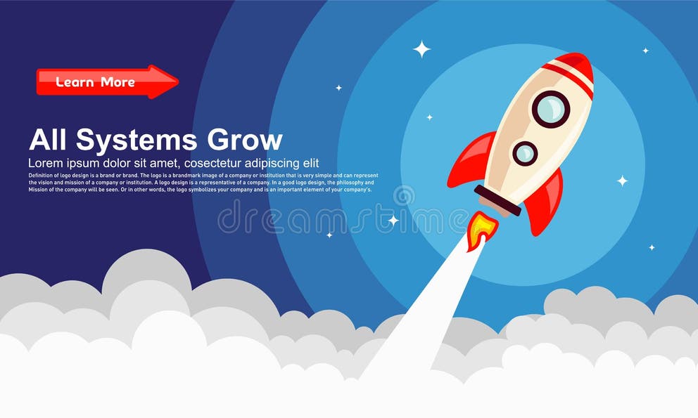 Startup Simple Rocket Web Design, Responsive Web Design Flat Vector ...