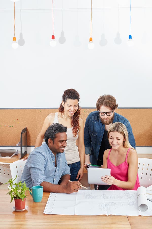 Startup Team Meeting with Tablet Computer Stock Image - Image of ...
