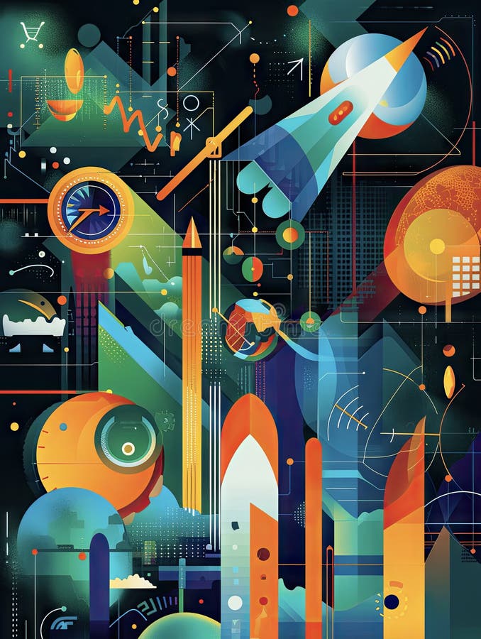 Startup To Fintech Enterprise Futuristic Illustration Showcases ...