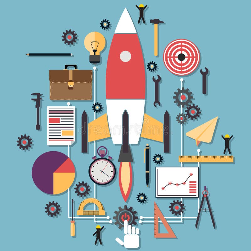 Startup vector concept stock vector. Illustration of plan - 44166089