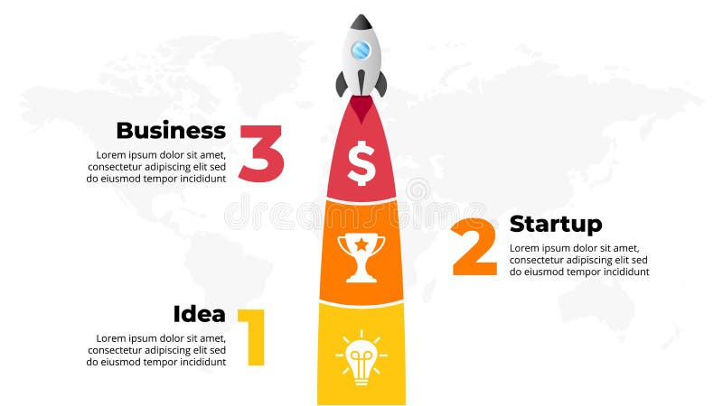 Startup Vector Infographic. Rocket Launch. Presentation Slide Template ...