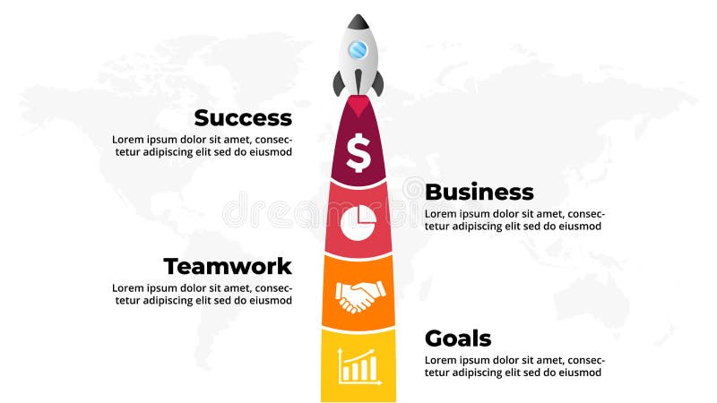 Startup Vector Infographic. Rocket Launch. Presentation Slide Template ...