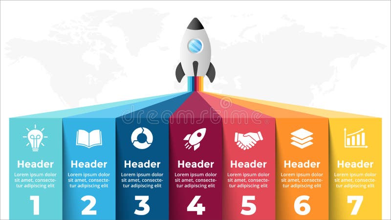 Startup Vector Infographic. Rocket Launch. Presentation Slide Template ...