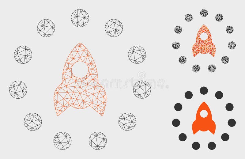 Startup Vector Mesh 2D Model and Triangle Mosaic Icon Stock Vector ...