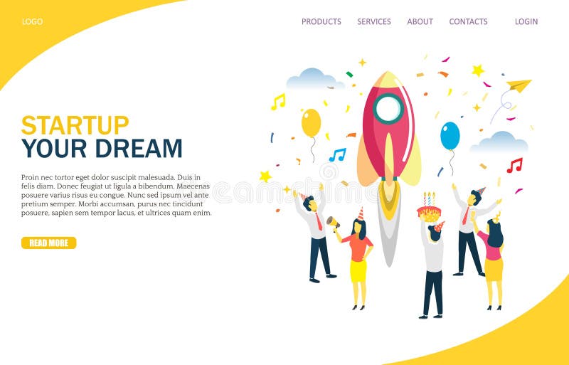 Startup Vector Website Landing Page Design Template Stock Vector ...