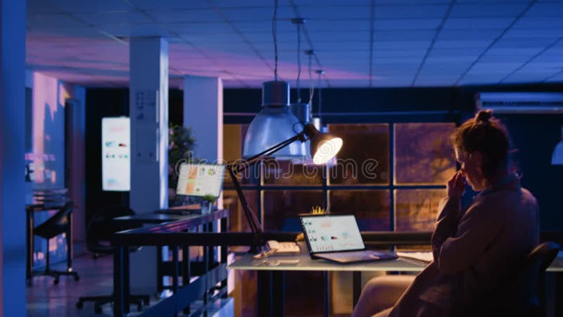 Startup Worker Analyzing Statistics and Diagrams on Pc Stock Video ...