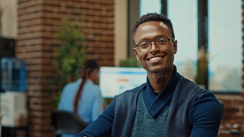 Startup Worker Using Laptop in Office Stock Image - Image of expertise ...