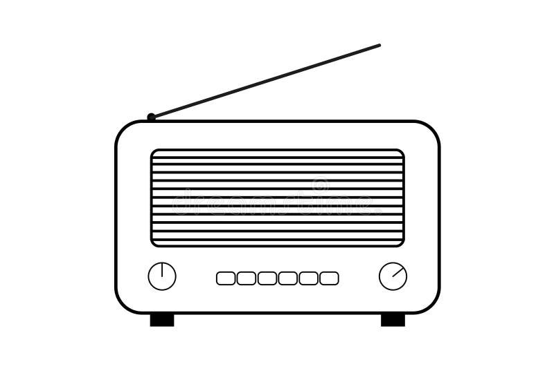 Stary I Retro Stylowy Radio Mieszkanie Stylowy Wektorowy Rysunek Zmrok ... Stary I Retro Stylowy Radio Mieszkanie Stylowy Wektorowy Rysunek Zmrok ...