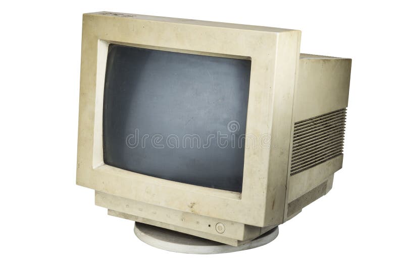 Monitor komputerowy stary zdjęcie stock. Obraz złożonej z technologia ...
