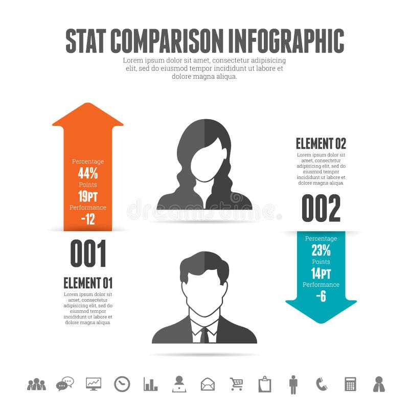 Side Comparison Infographic Stock Vector - Illustration of element ...