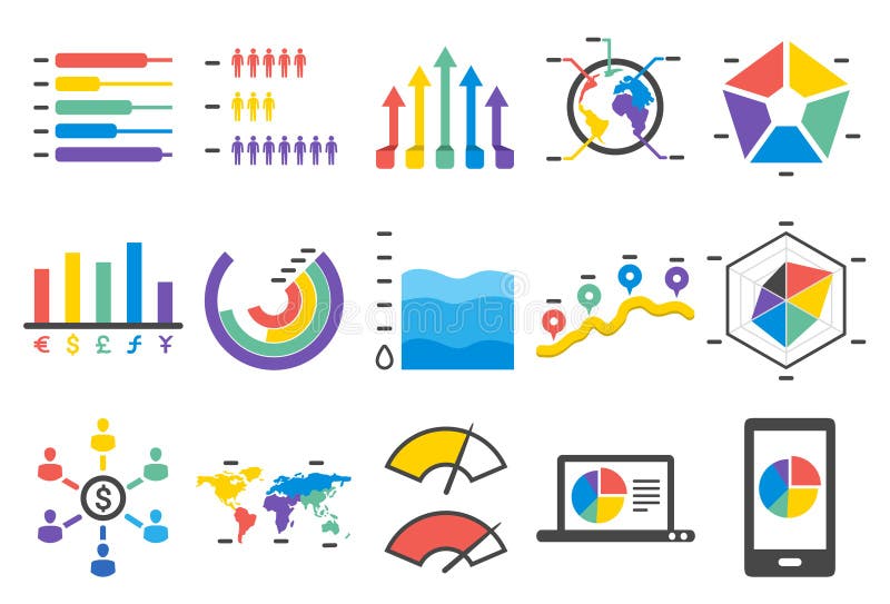 Stat icons set 2 stock vector. Illustration of market - 89980177