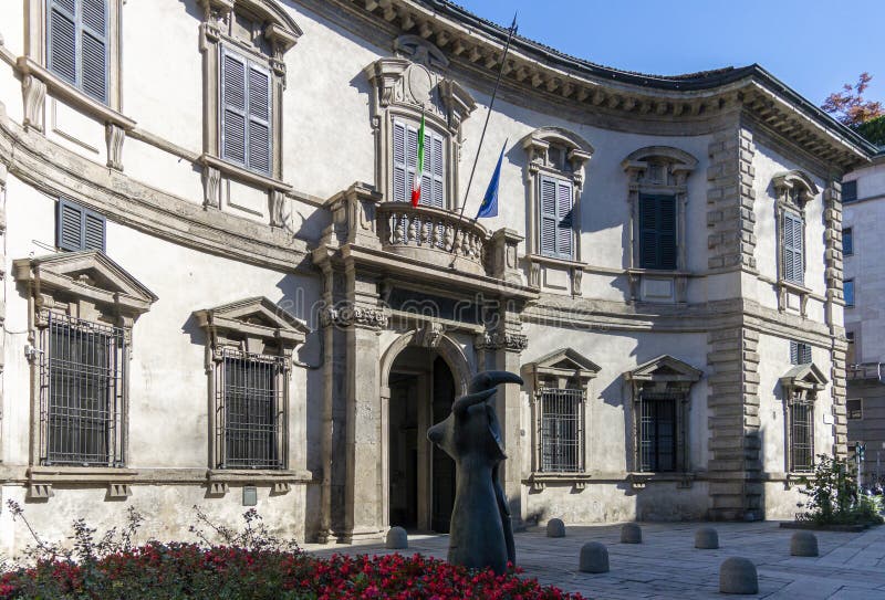 State Archive Building, Milan, Italy Stock Image - Image of flags ...
