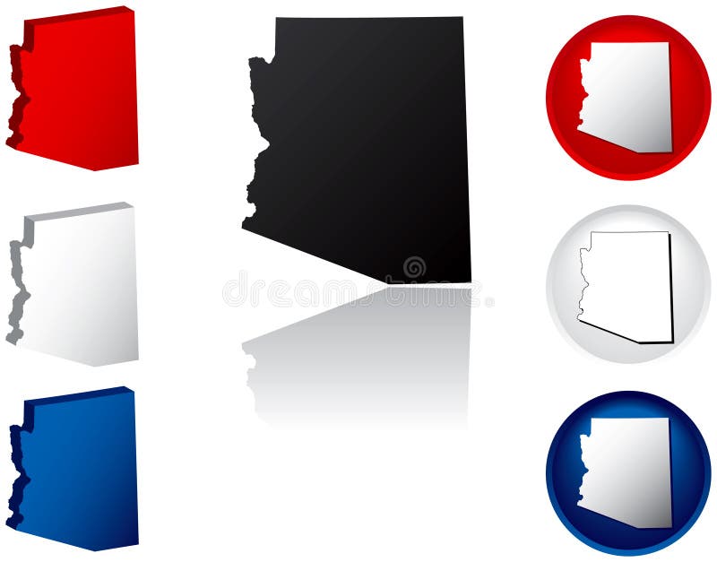 State of Arizona Icons stock vector. Illustration of vector - 4706458