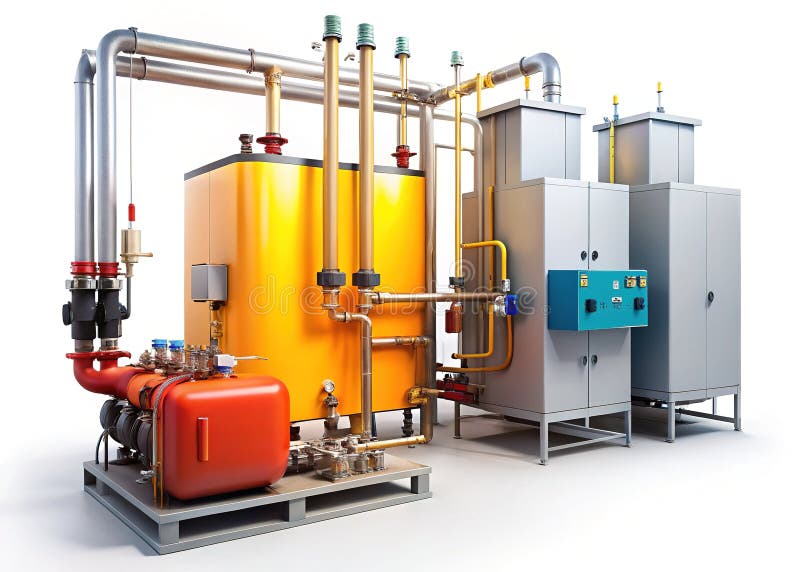 Modern Boiler Room with Automated Heating System Control Panel ...