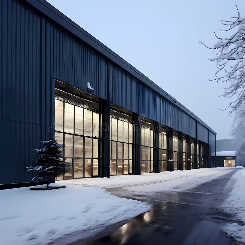 Commercial Facility Modern Warehouse Cold Weather Outside, Ai Generated ...