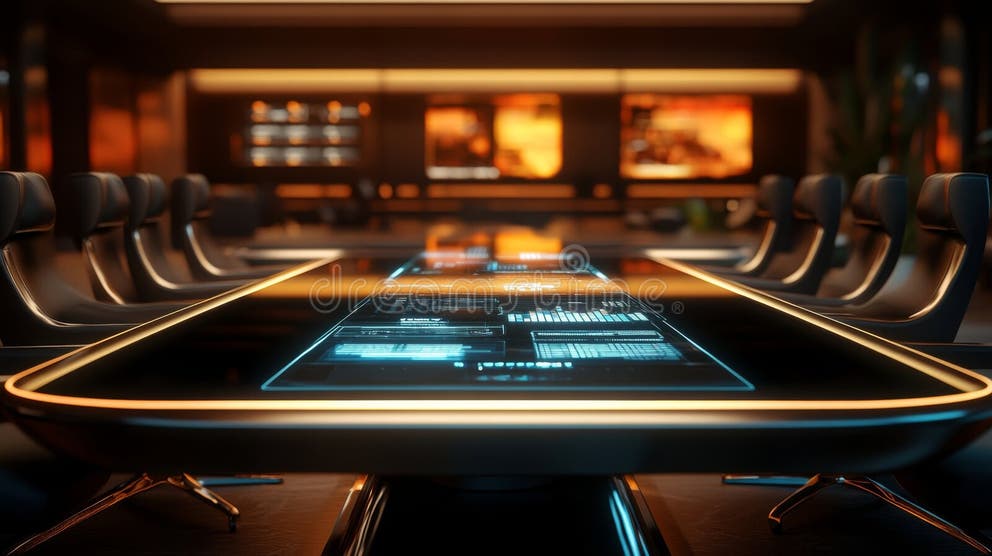 A State-of-the-art Conference Room with a Data-displaying Interactive ...